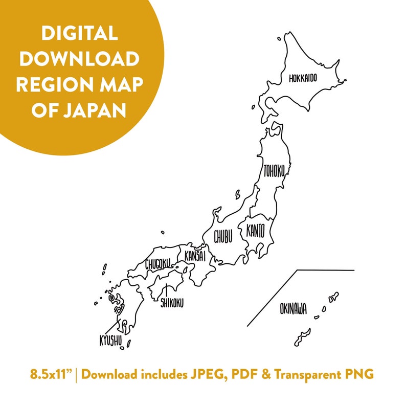 Japan Regional Map - Sales Map - Tracking Map - Learning Map - Digital ...