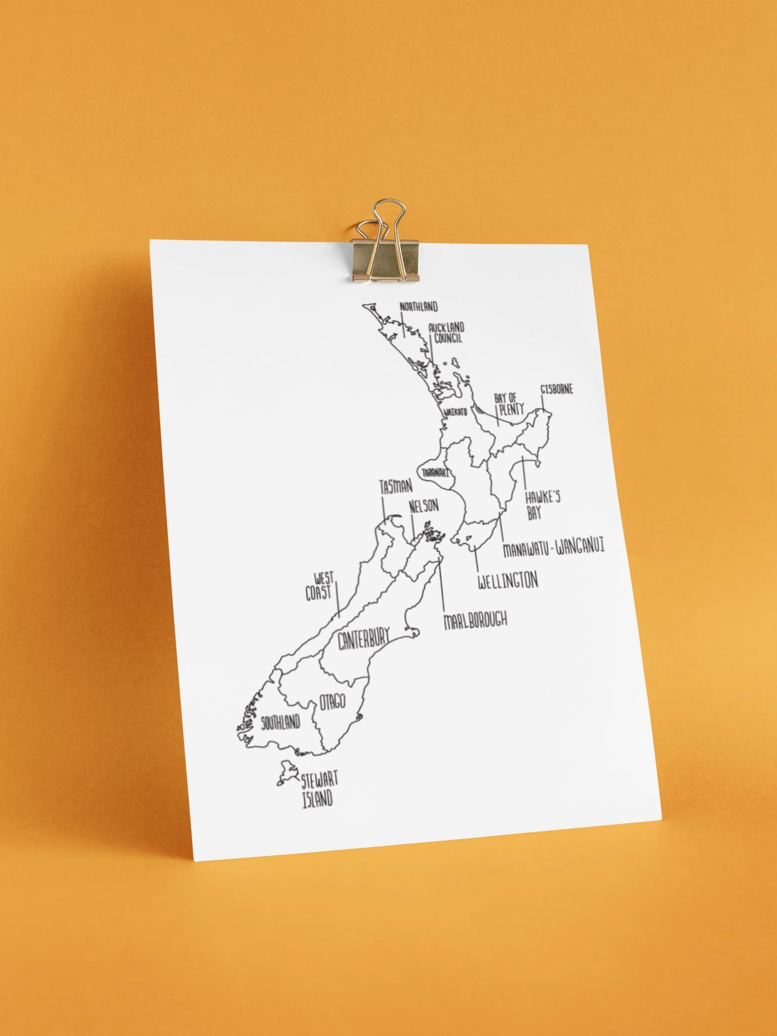 New Zealand Map - Sales Map - Learning Map - Digital Download - Etsy