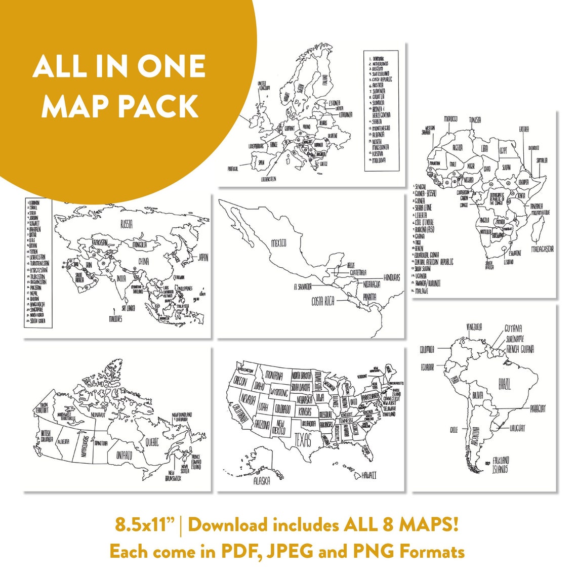 All in One Map Pack - Sales Maps - Tracking Maps - Learning Maps ...