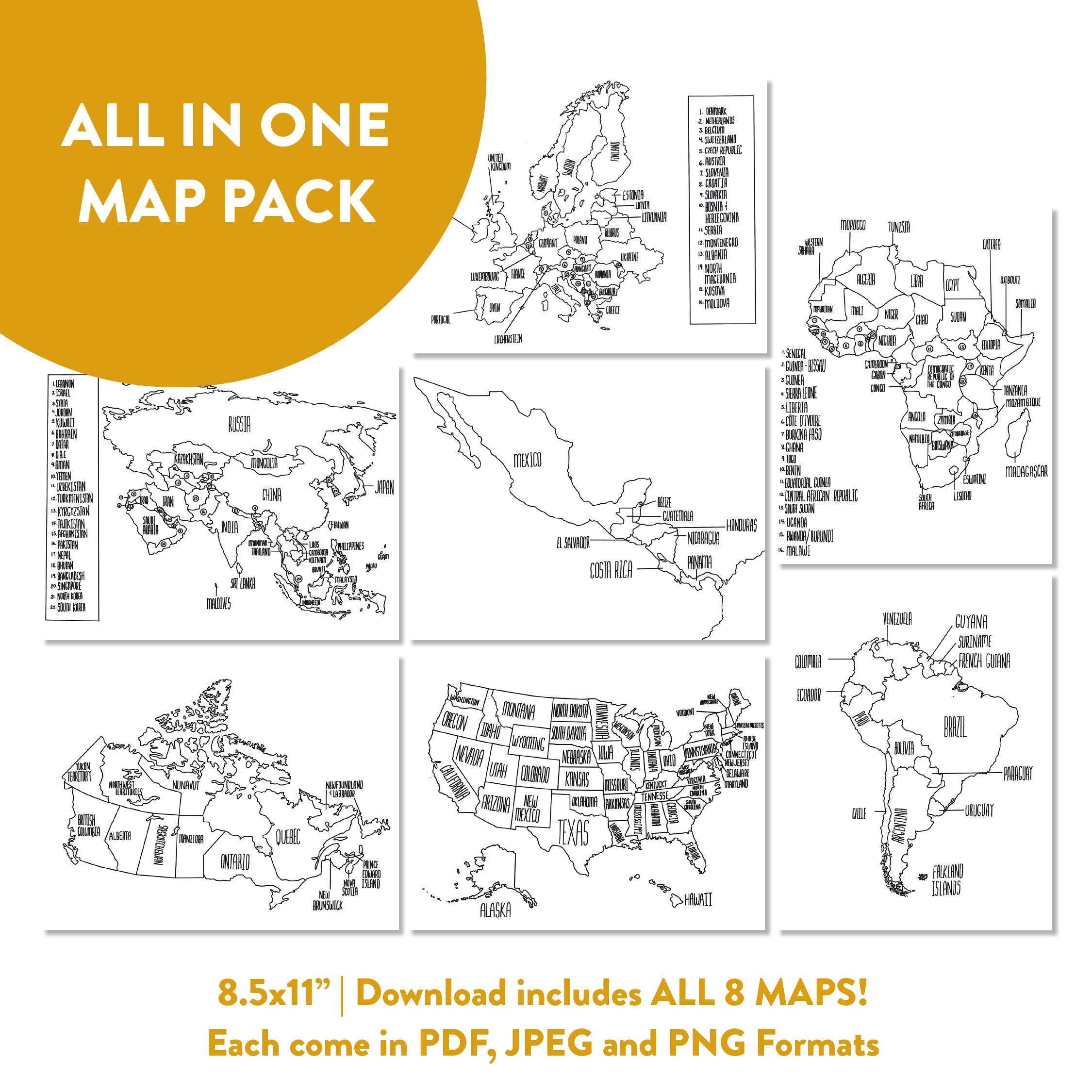 All in One Map Pack - Sales Maps - Tracking Maps - Learning Maps ...
