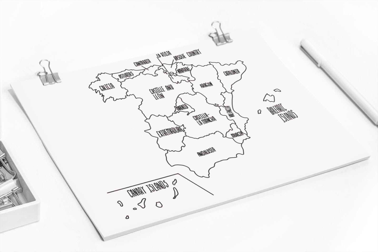 Spain Regional Map - Europe Map - Sales Map - Tracking Map - Learning ...