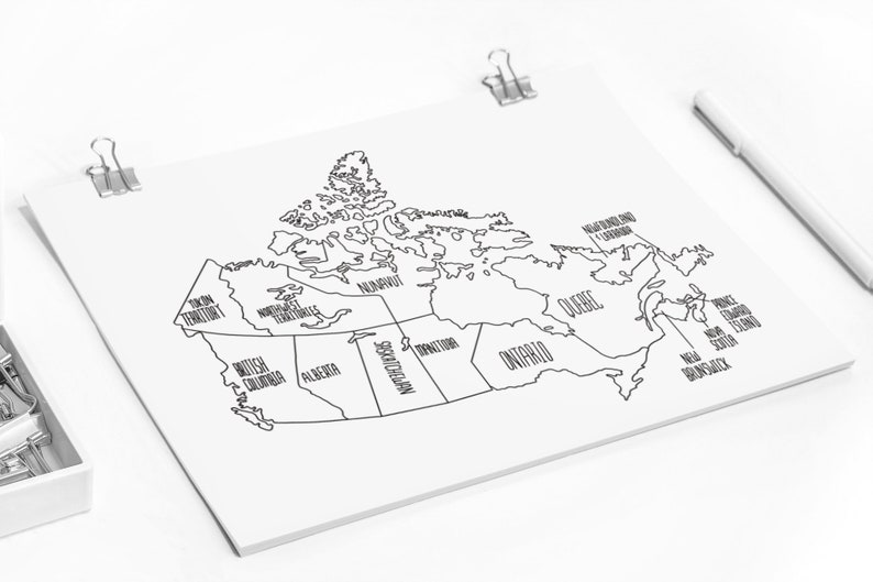 Canada Map - Sales Map - Tracking Map - Learning Map - Digital Download ...