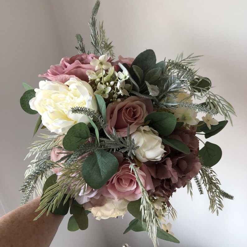 Luxury Dusky Pink & Sage Green Bouquet-wedding-rustic-matching | Etsy