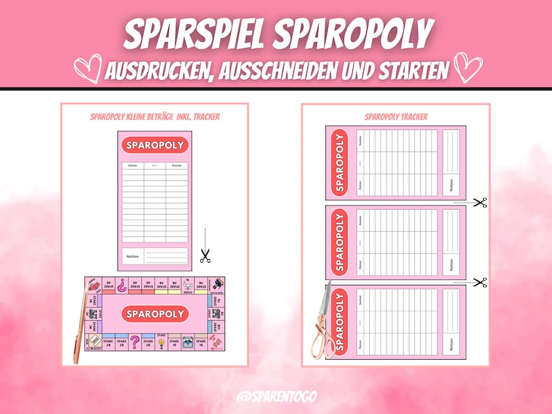 Sparspiel Spar Challenge Sparopoly Sparspiel Challenge für - Etsy.de