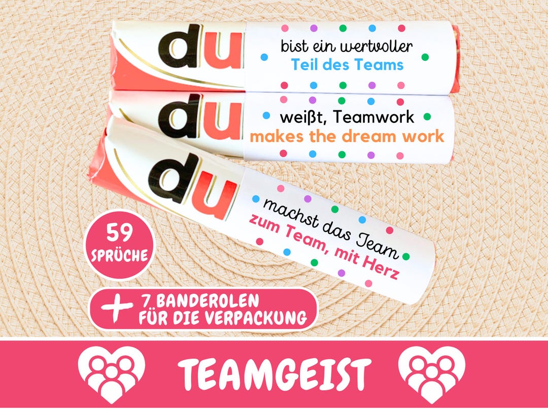 59 Duplo Banderolen Teamgeist Arbeitskollegen Geschenk Mitarbeiter Motivation, Last Minute ...