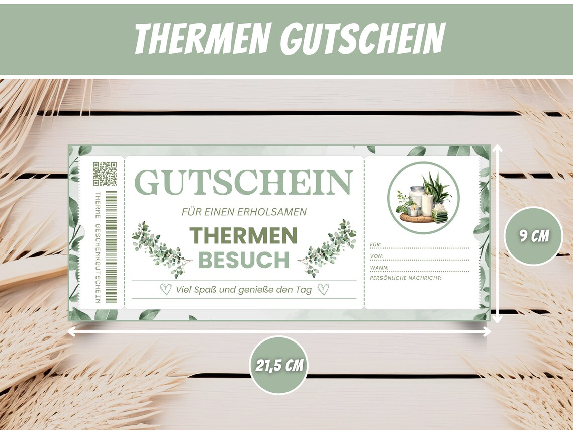Personalized Voucher Thermal Spa Gift Voucher Wellness Voucher Template ...