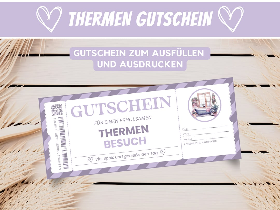 Personalized Voucher Thermal Spa Gift Voucher Wellness, Voucher Card ...