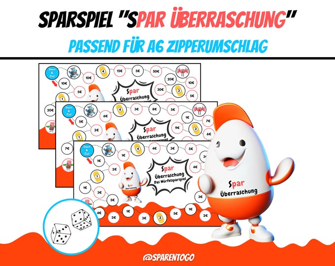 Sparstraße Sparspiel Set Sparchallenge Set Würfel Sparspiel Vorlage ...