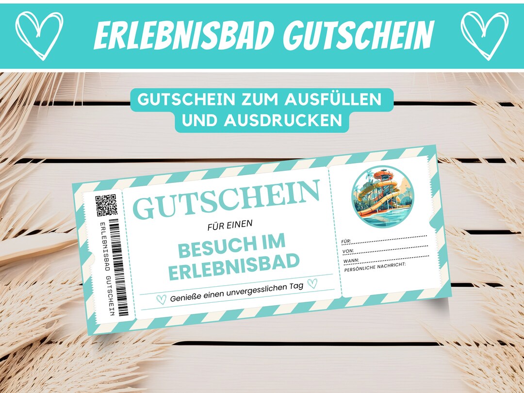 Voucher Water Park Gift Voucher Water Park Birthday Gift, Swimming Pool ...