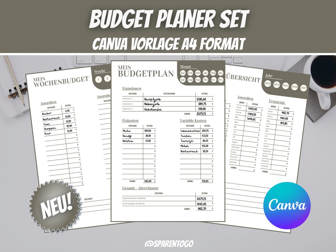 Budget Planner Set Canva Templates, Financial Planner Set to Edit in ...