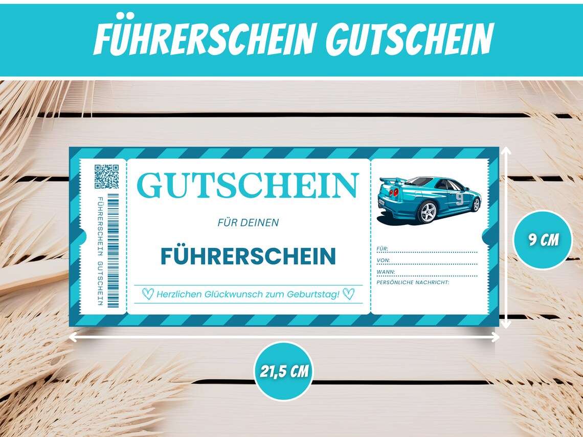 Voucher Driving License Birthday Gift, Personalized Voucher Driving ...