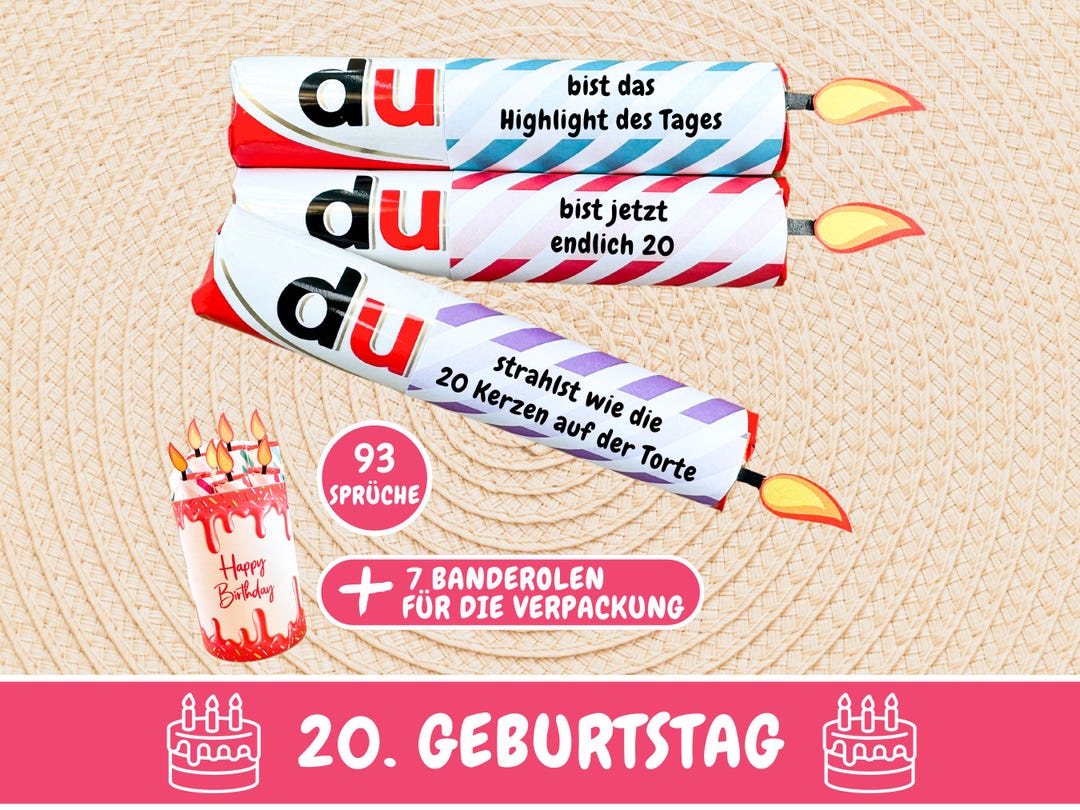 93 Duplo Banderoles, 20th Birthday Gift, Birthday Gift Best Friend ...