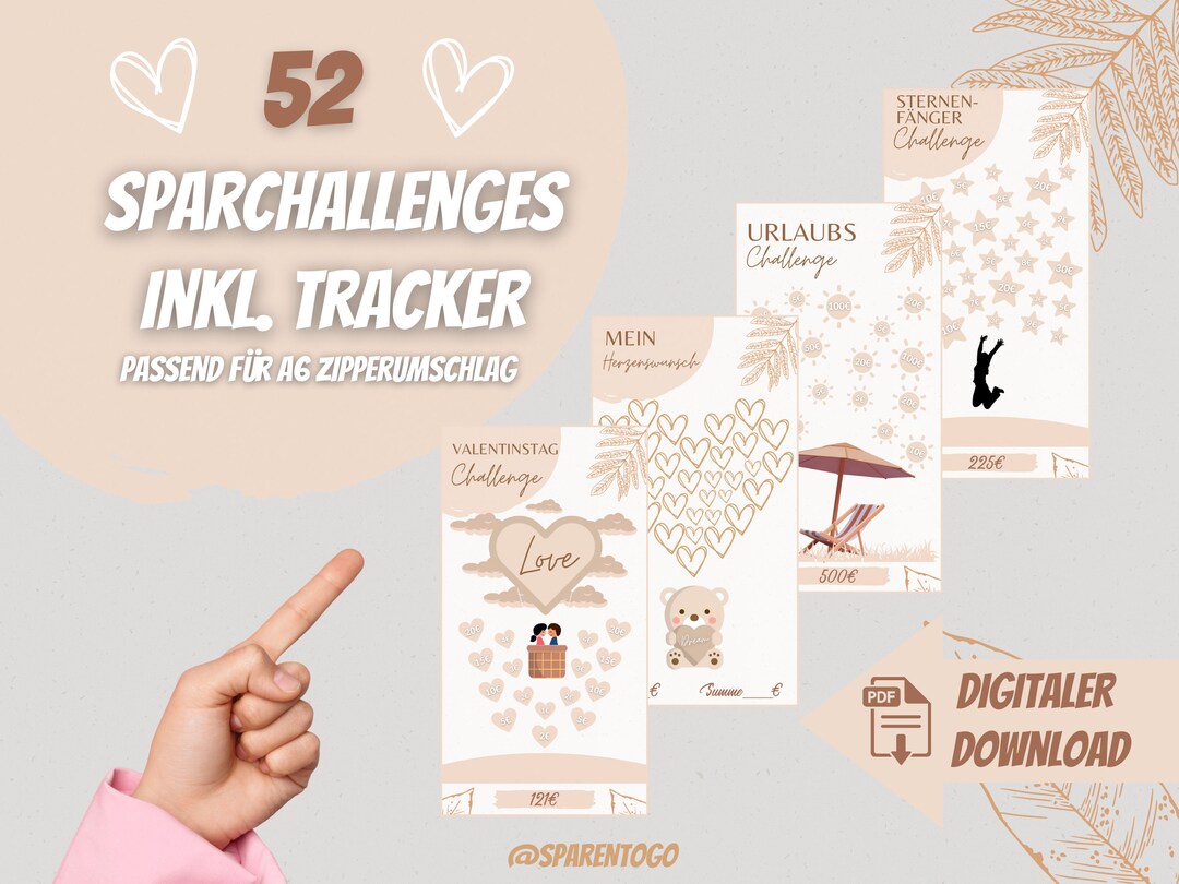 52 Sparchallenge Set PDF Sparchallenges A6 Savings Games Suitable for ...