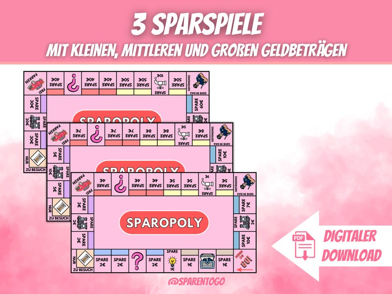Sparopoly Sparspiel Sparchallenge Inkl. Tracker Würfel - Etsy