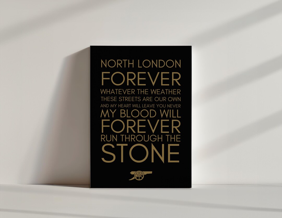 North London Forever Canvas Print Arsenal Song Lyrics Louis Dunford the ...