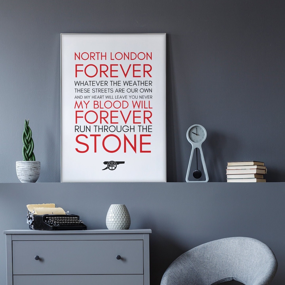 North London Forever Digital Download Poster Arsenals Pre-match Song ...