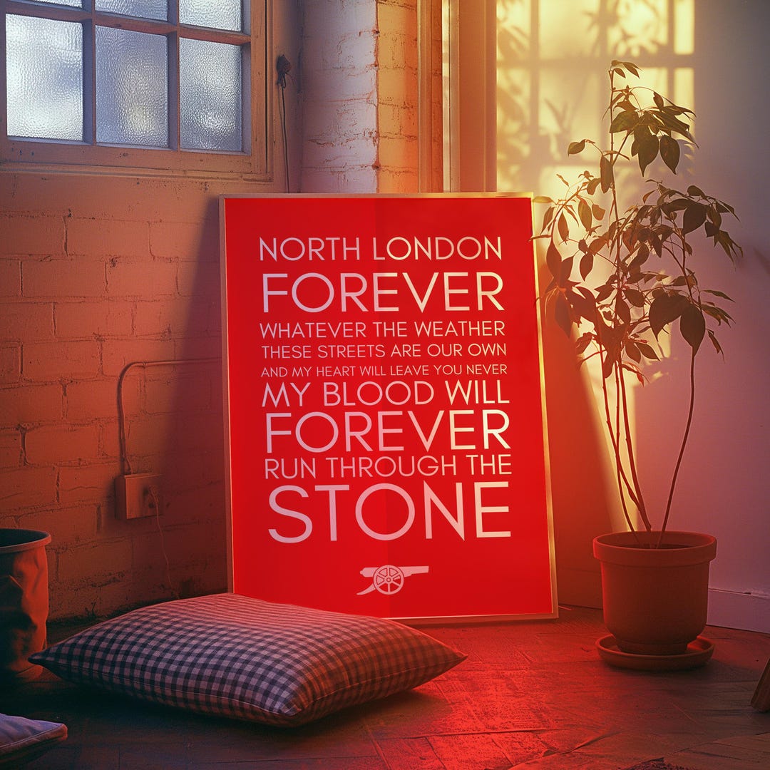 North London Forever Poster | Arsenal “the Angel” Lyrics Print | Louis ...