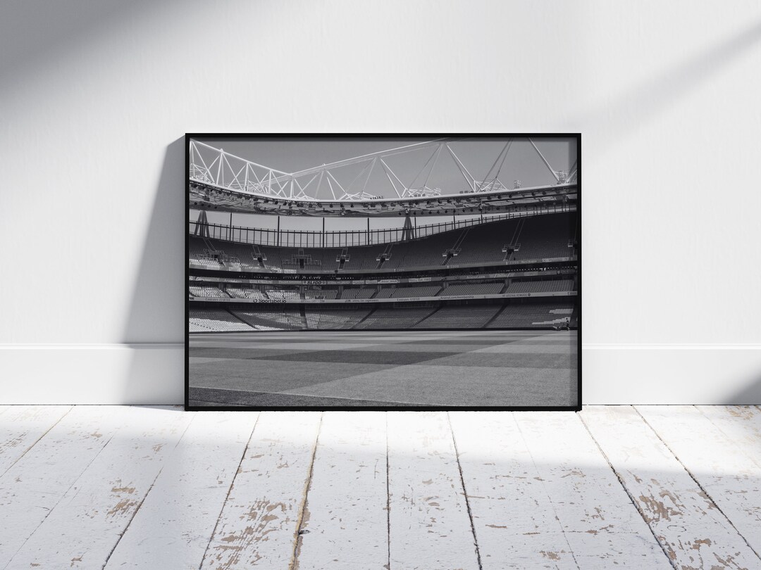 Emirates Stadium Print, Arsenal Football Club, Monochrome Photography ...