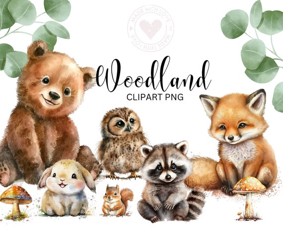 Baby Woodland Animals Clipart