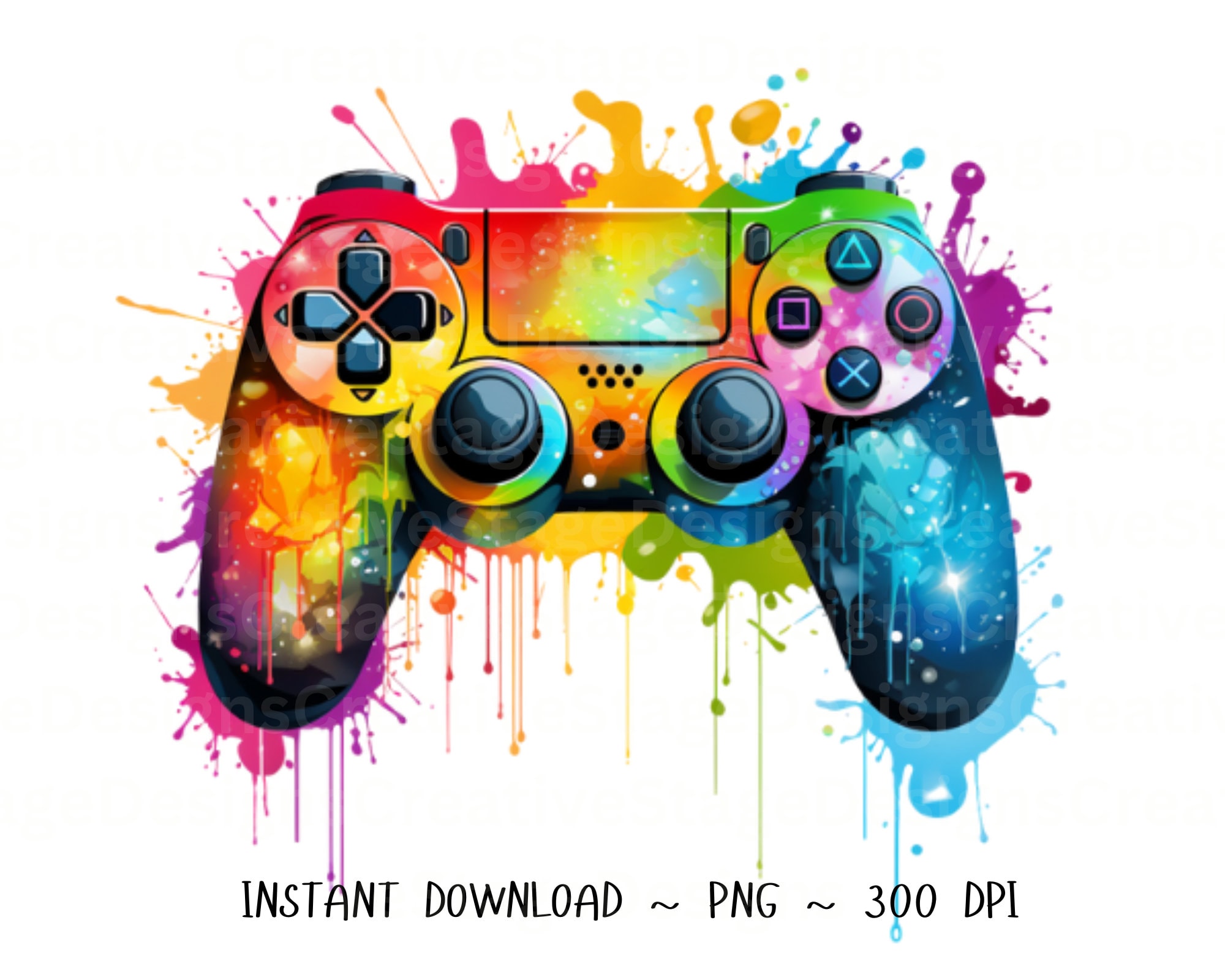 Game Controller Clipart Pop Art Png Files for Sublimation Game ...