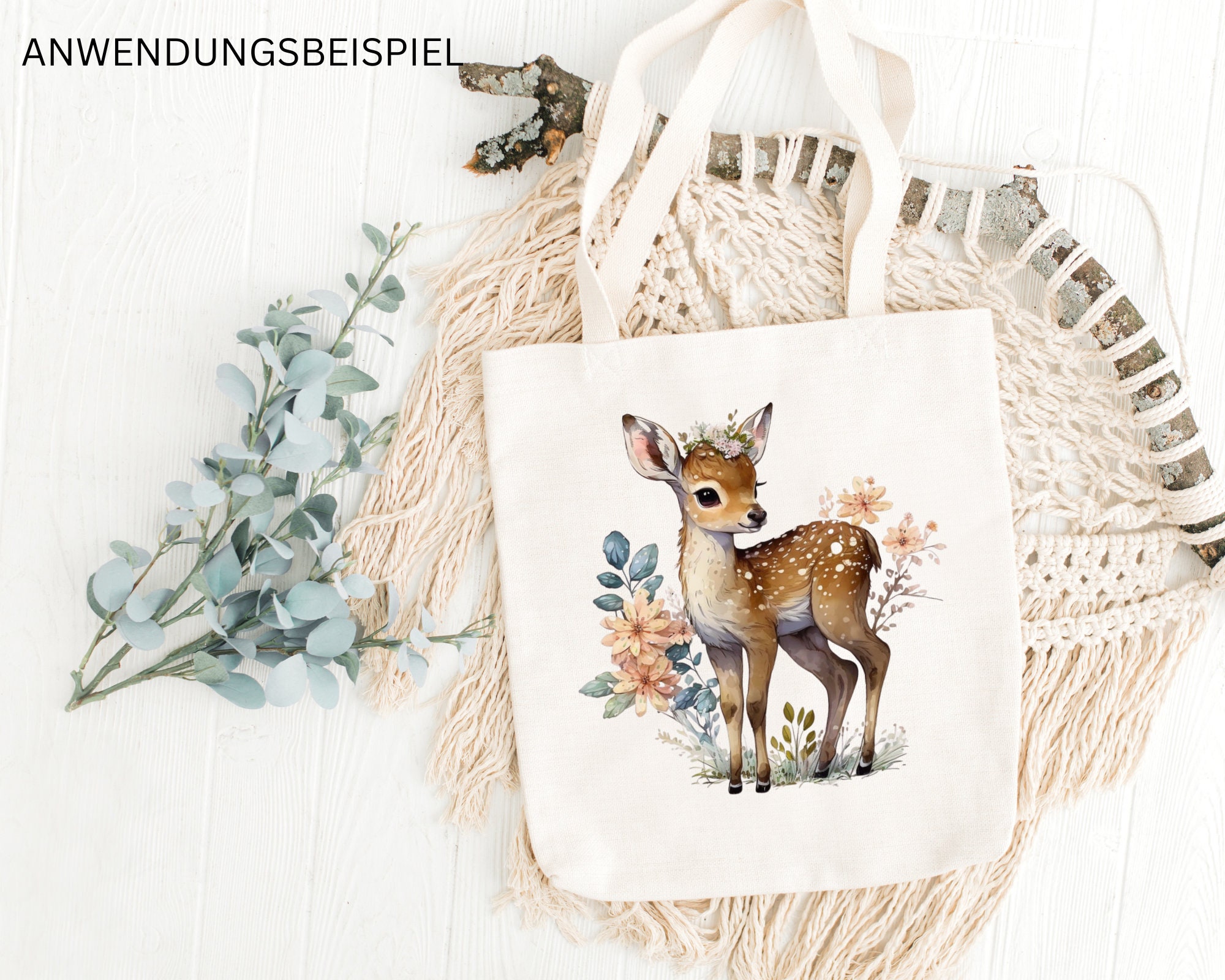 Hirsch Familie PNG Reh Clip Art Blumen Aquarell Sublimation - Etsy Ireland