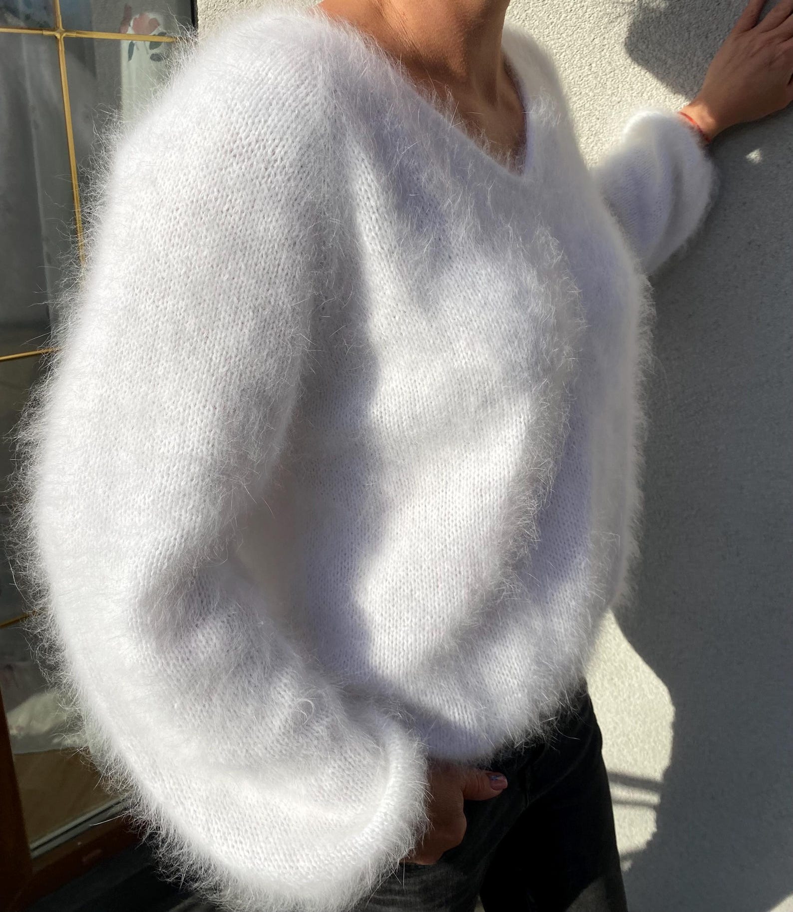 Hand Knit Angora Sweater Fluffy Oversized Knitwear - Etsy