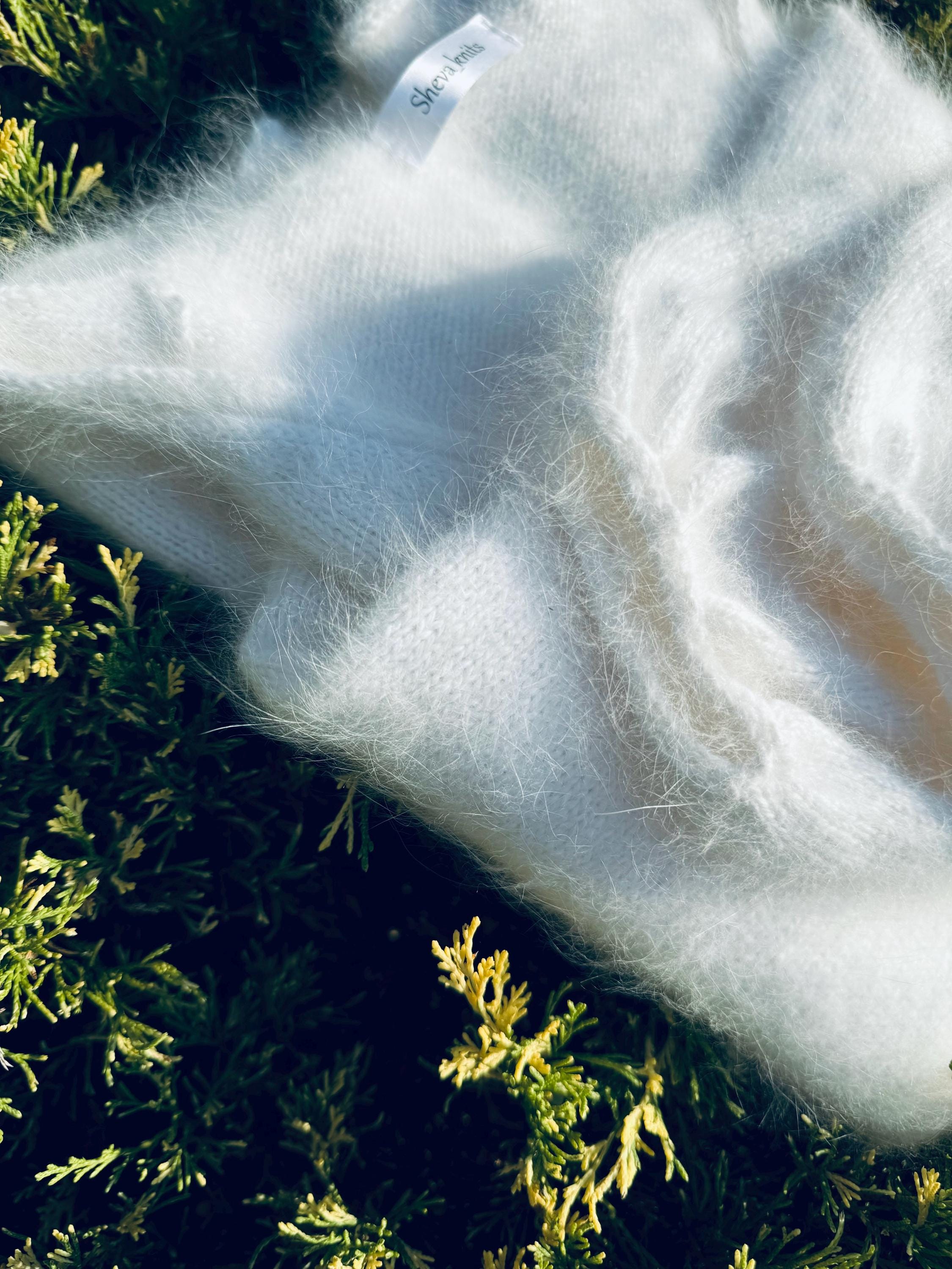 Hand Knit Angora Sweater Fluffy Oversized Knitwear - Etsy