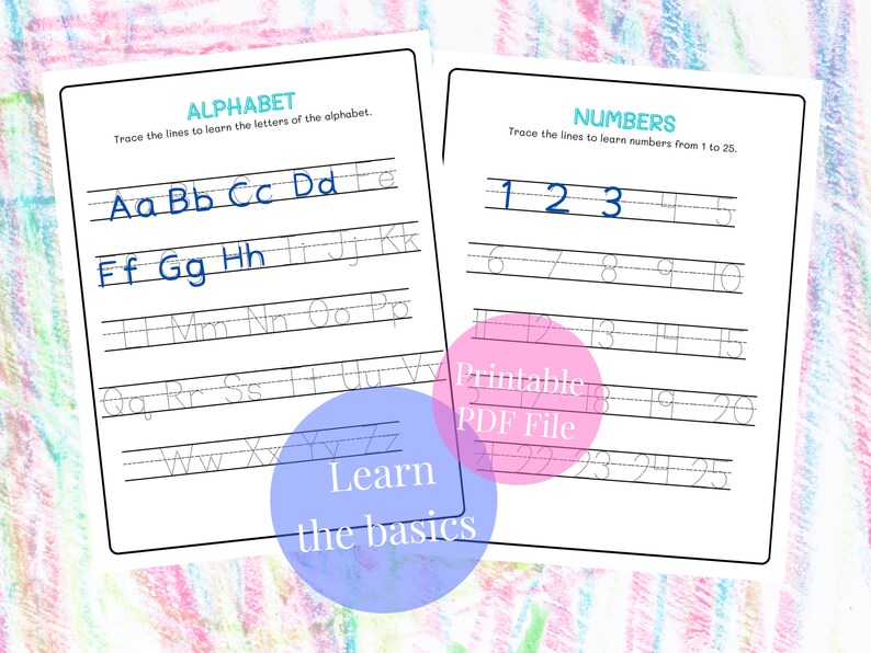 Tracing Activity Book, Alphabet, Numbers, Shapes, Learn to Trace ...