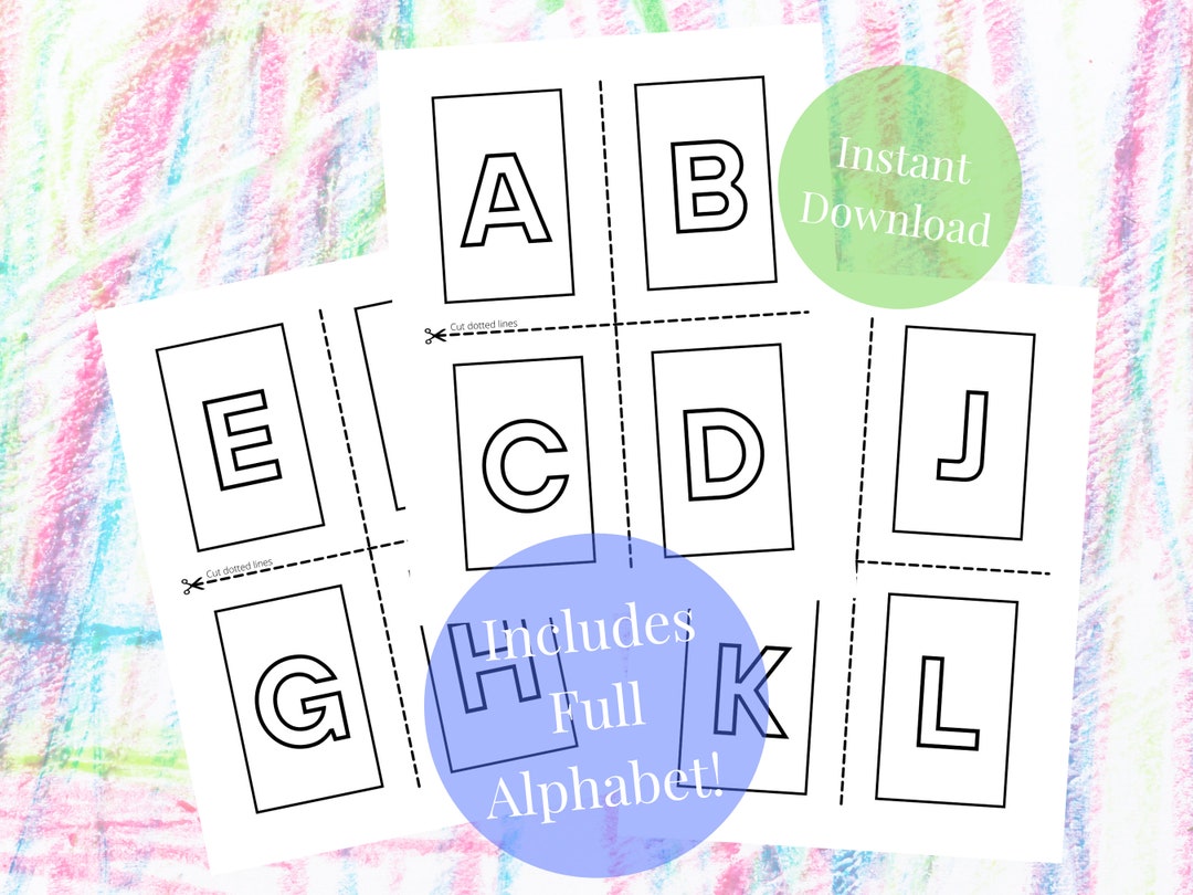 Alphabet Flash Cards, Learning Cards, Printable Uppercase Flashcards ...