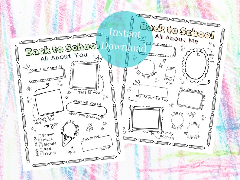 Back to School Worksheet, Make New Friends, All About Me, All About You ...