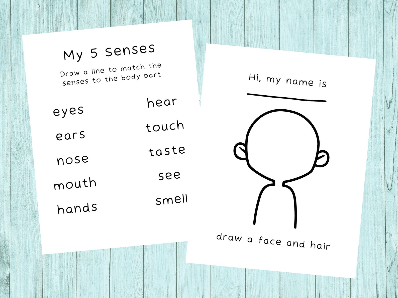 Parts of the Body Activity Sheet, My Five Senses Match Game, Face ...