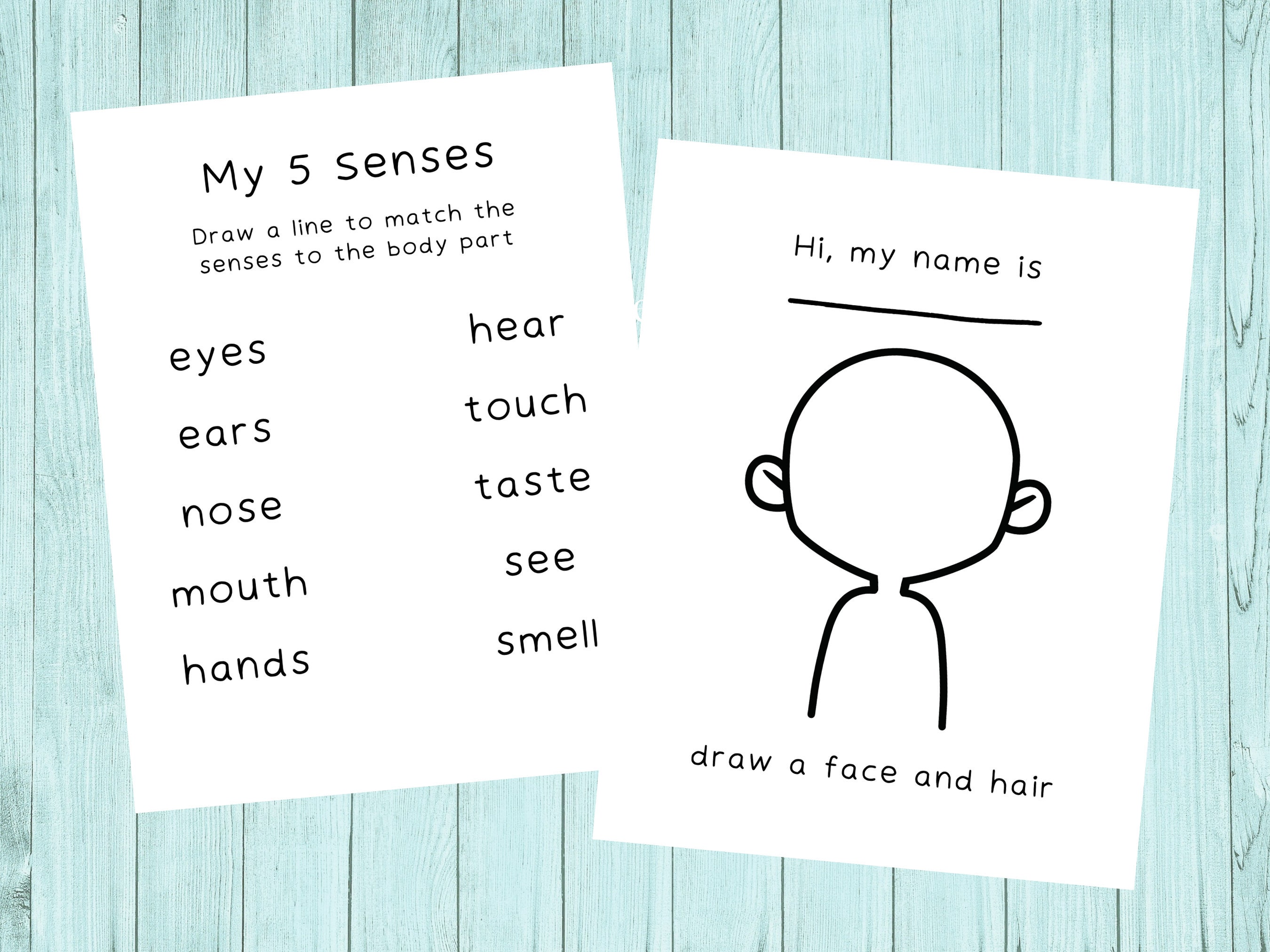 Parts of the Body Activity Sheet, My Five Senses Match Game, Face ...