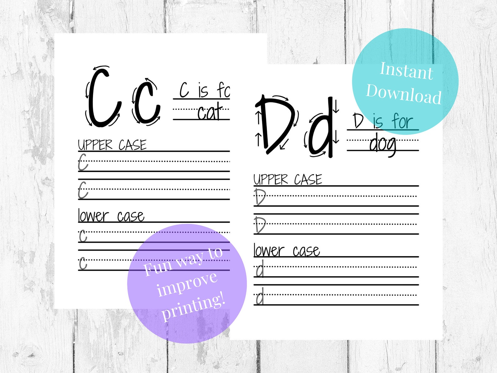 Learn to Print Workbook, Tracing Words, Kids Activity Sheets, Printable ...