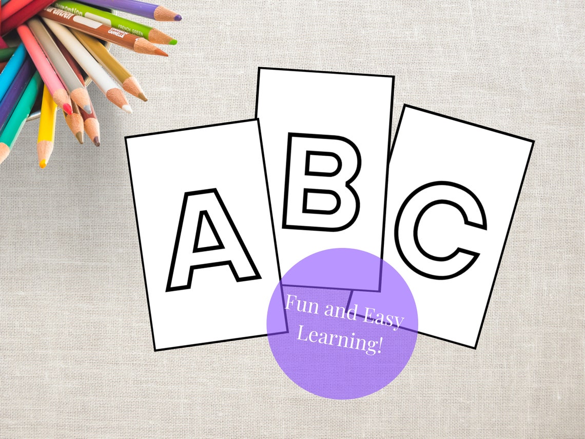 Alphabet Flash Cards Learning Cards Printable Uppercase | Etsy