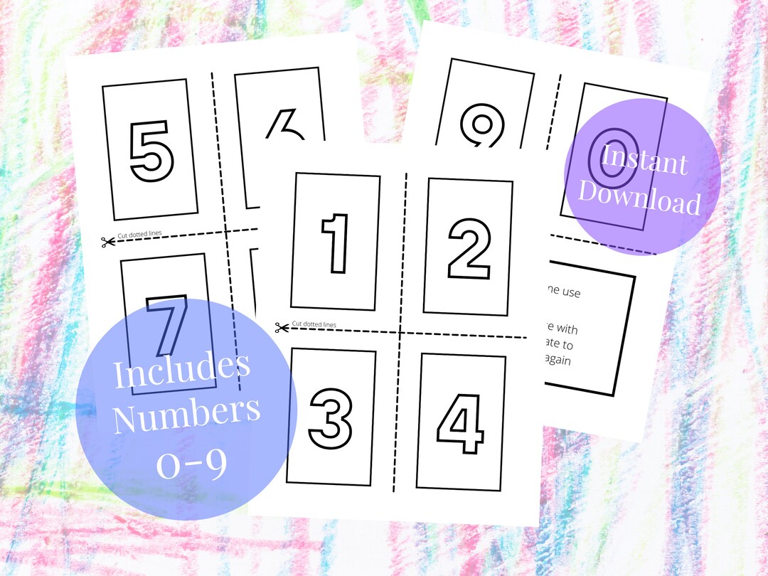 Number Flash Cards, Numerical Learning Cards, Printable Flashcards ...