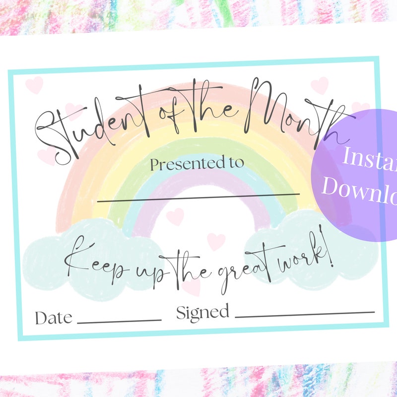 Teacher of the Month Certificate - Etsy