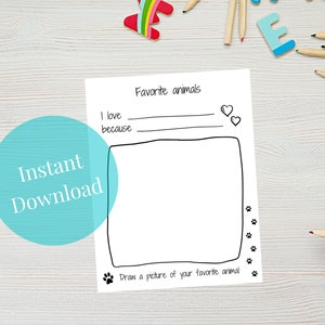 Favorite Things Worksheet, All About Me, Favorite Memory, Kids Coloring ...