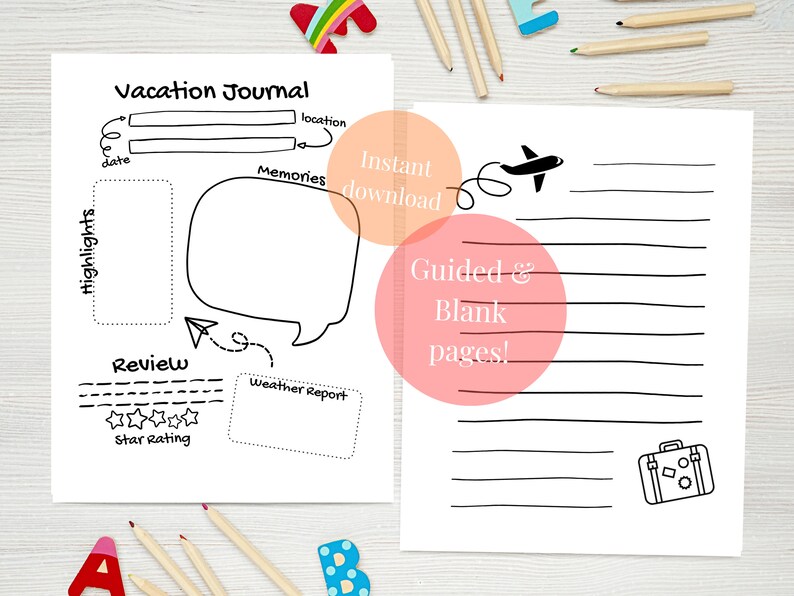 Vacation Journal, Vacation Planner, Travel Games for Kids, Printable ...
