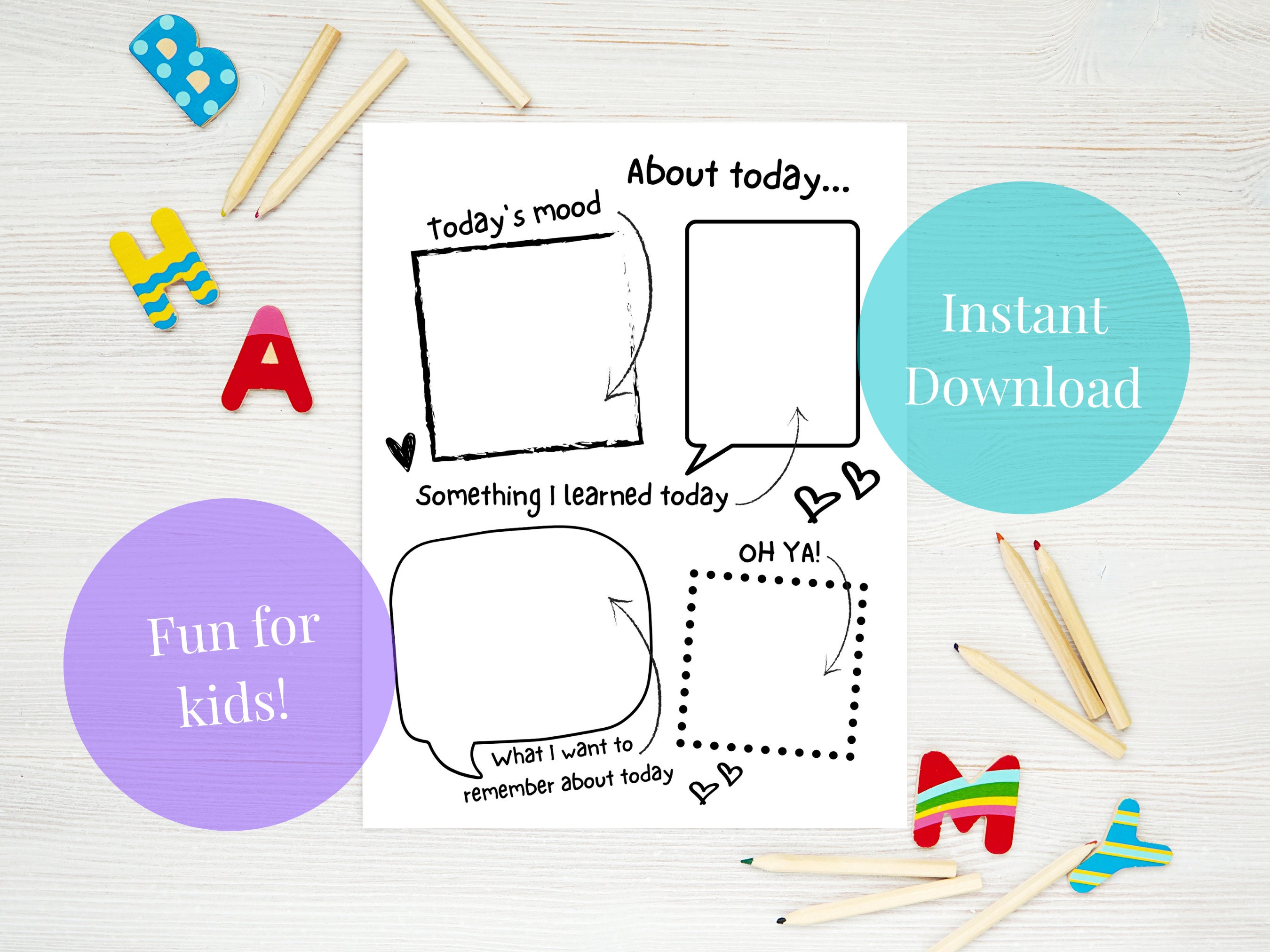 Kids Journal, Dear Diary Activity Sheets, Kids Guided Journal ...