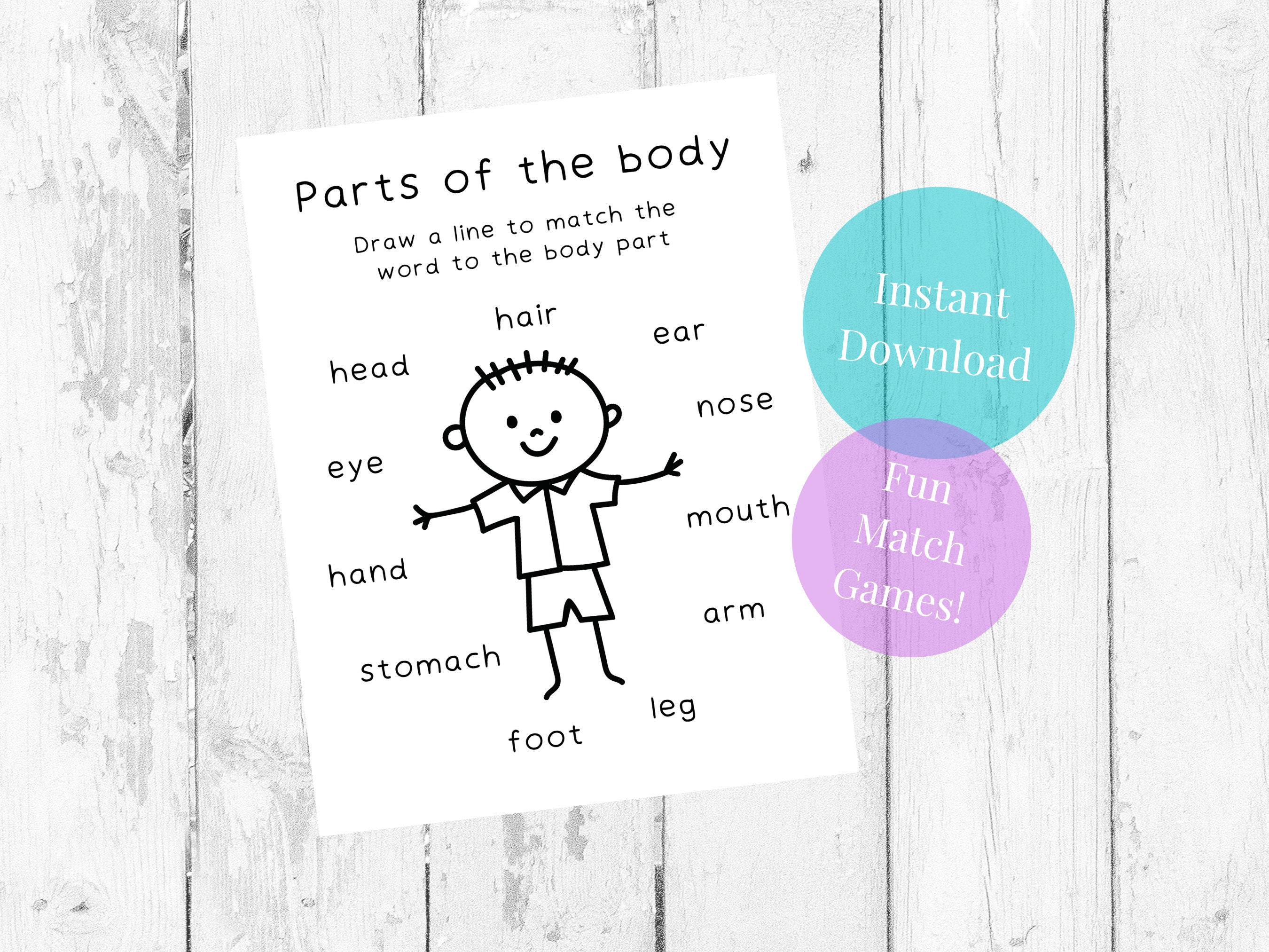 Parts of the Body Activity Sheet, My Five Senses Match Game, Face ...