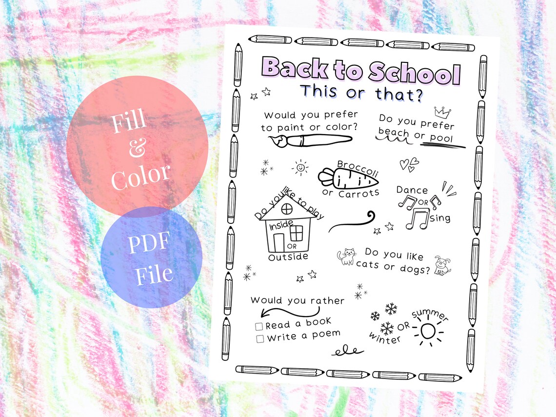 Back to School Worksheet, Make New Friends, All About Me, All About You ...