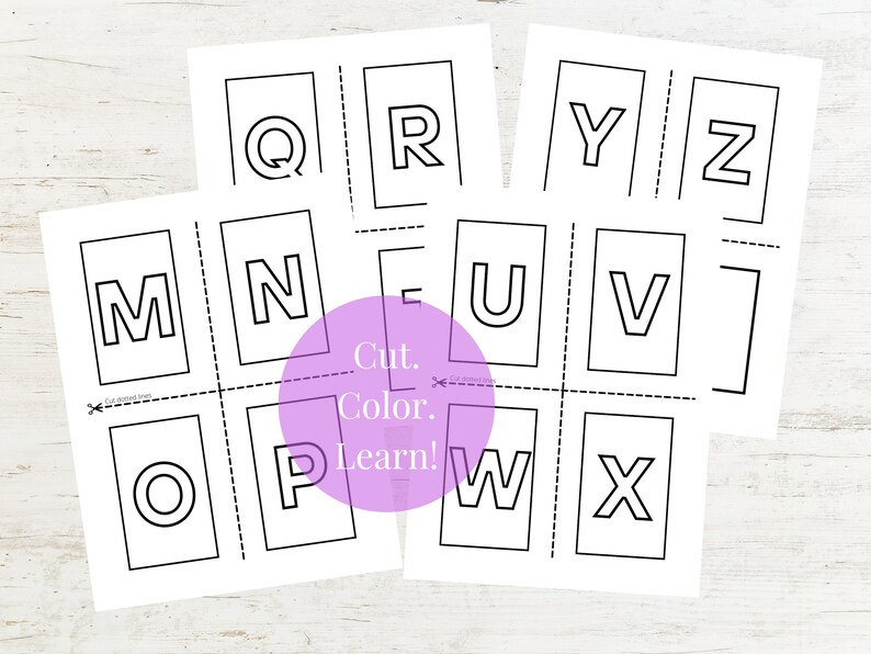 Alphabet Flash Cards Learning Cards Printable Uppercase | Etsy