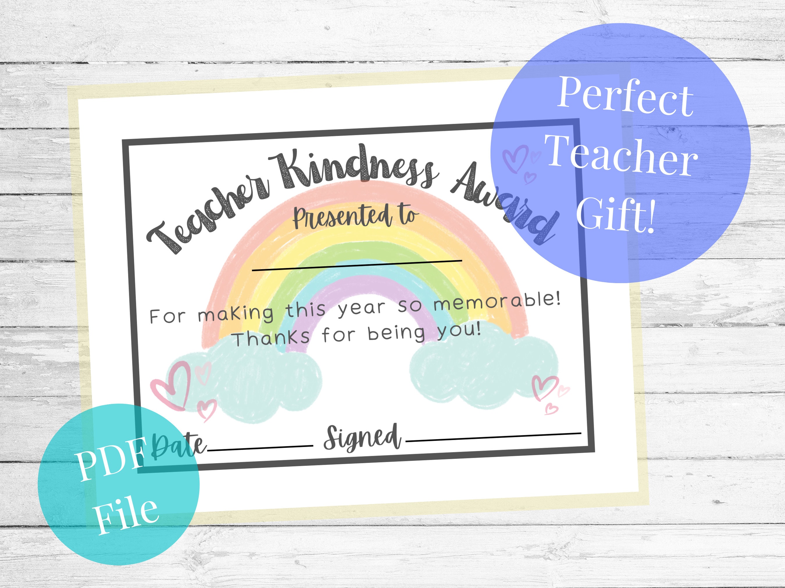 Favorite Teacher Gift, Teacher Certificate, End of Year Award ...