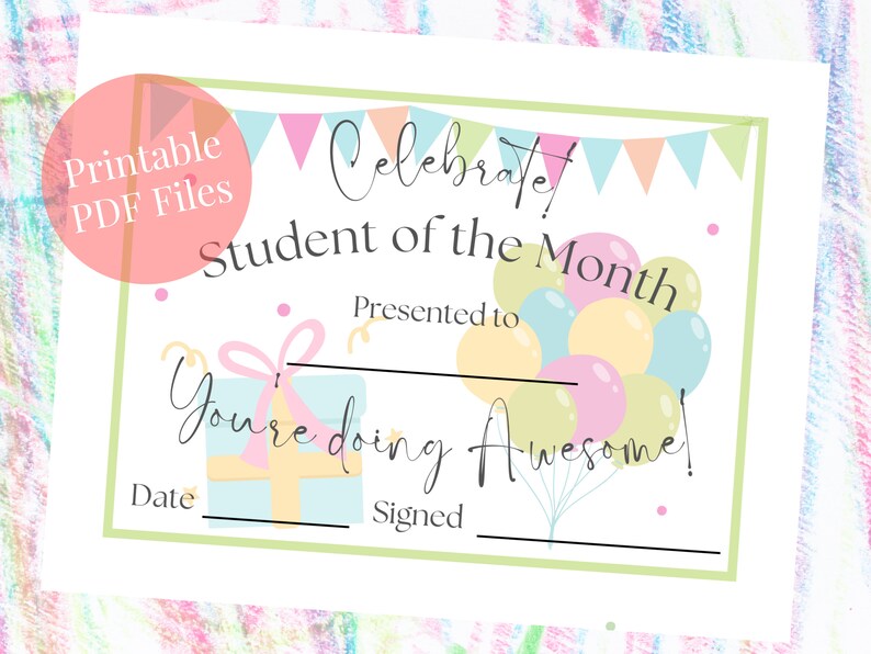 Student of the Month Award, School Awards, Student of the Month ...