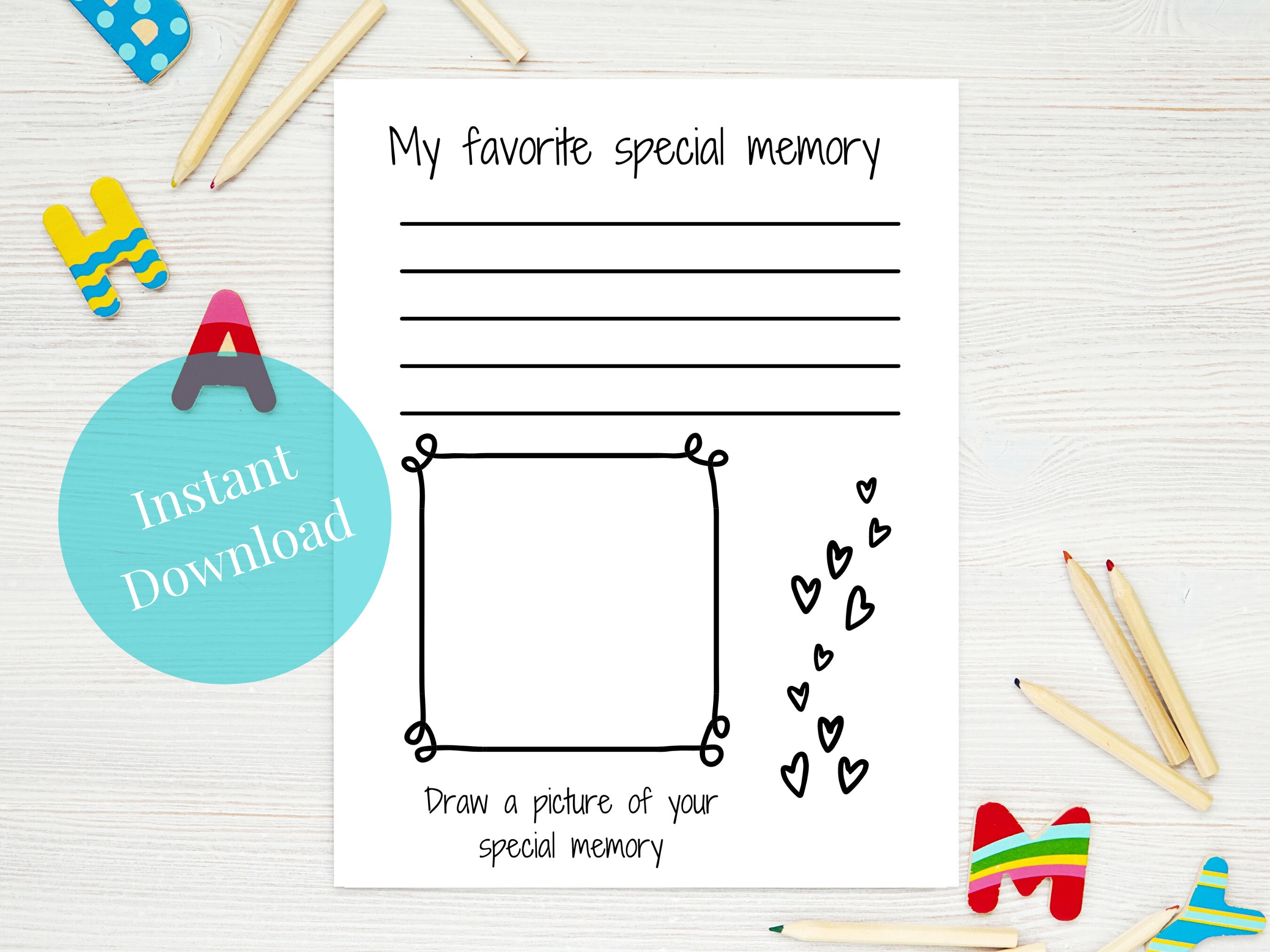 Favorite Things Worksheet, All About Me, Favorite Memory, Kids Coloring ...