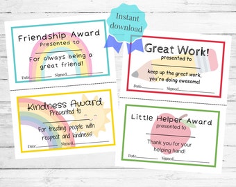 Kids Award Certificates School Awards End of Year | Etsy