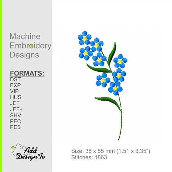 Forget Me Not Embroidery Design - Etsy