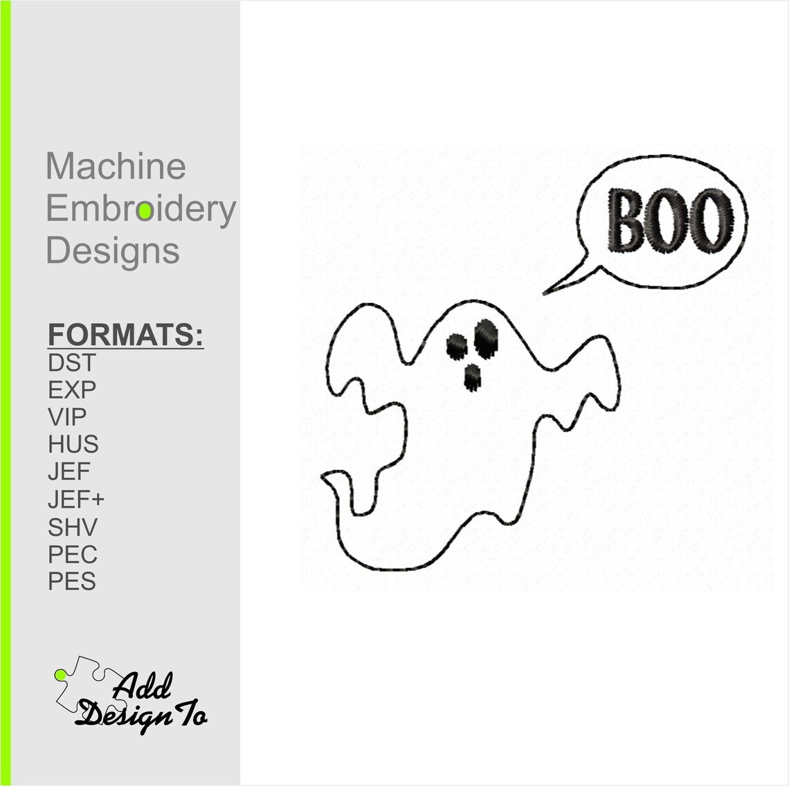 Halloween Ghost. Line Art Embroidery File. 9 Embroidery - Etsy