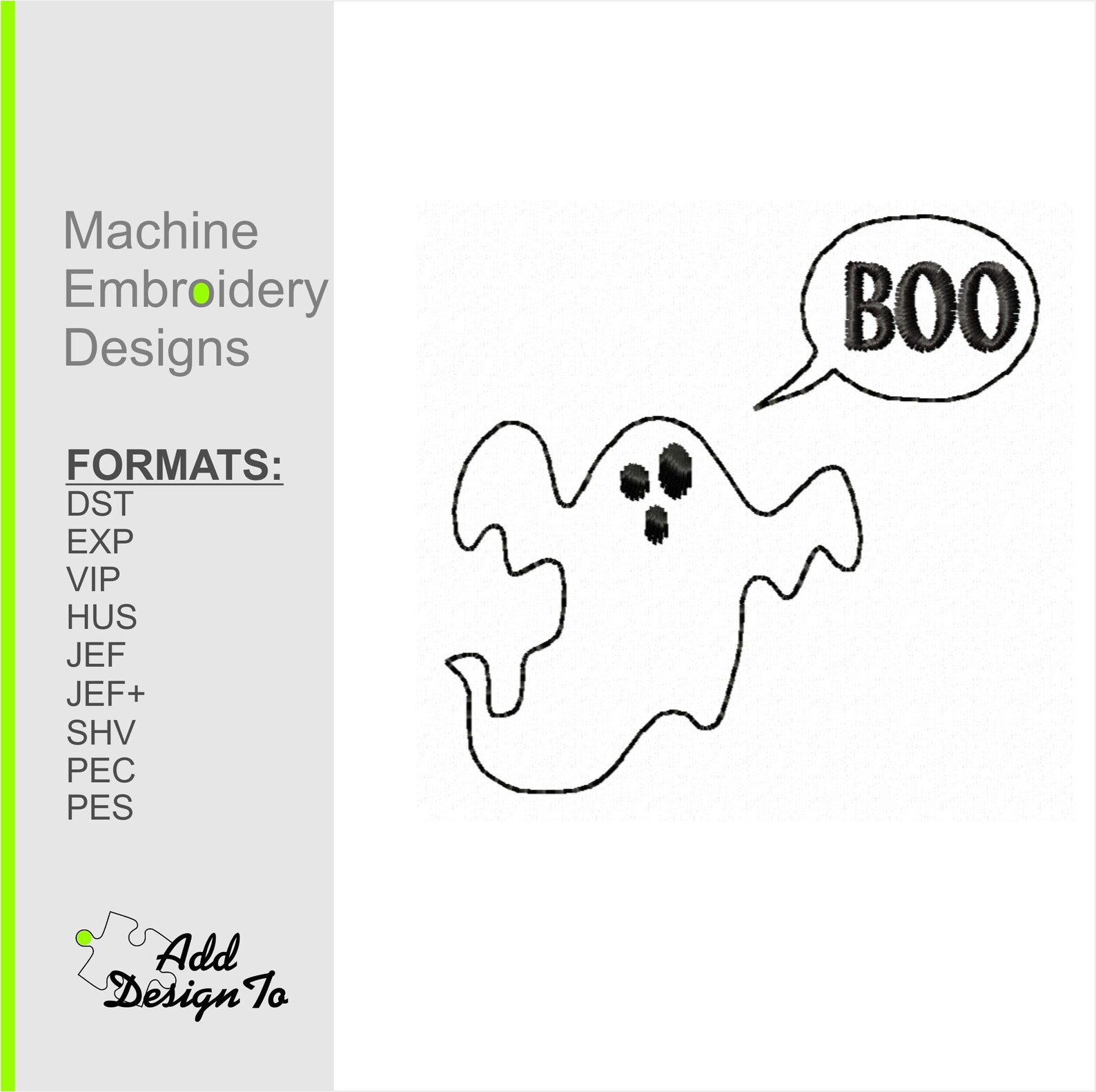 Halloween Ghost. Line Art Embroidery File. 9 Embroidery - Etsy