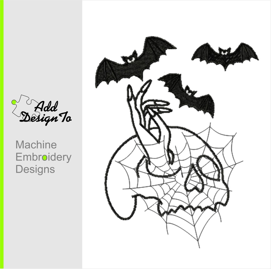 Skull Embroidery File. Scary Embroidery Design. 9 Embroidery Formats ...